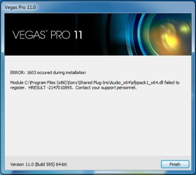 Sony Vegas 11 installation error for editing videos - Techyv.com